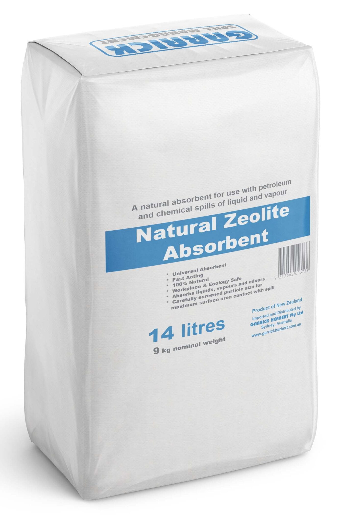 GARRICK Natural Zeolite Absorbent - 9 Kg bag - Garrick Herbert